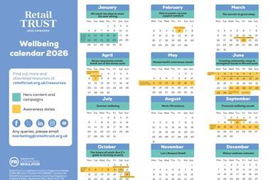 Wellbeing calendar 2026 | Information | Retail Trust